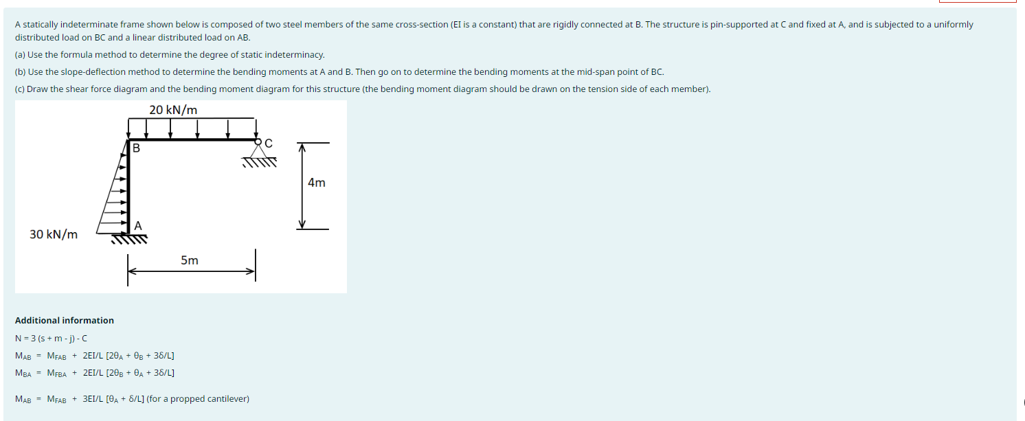 Solved distributed load on BC and a linear distributed load | Chegg.com