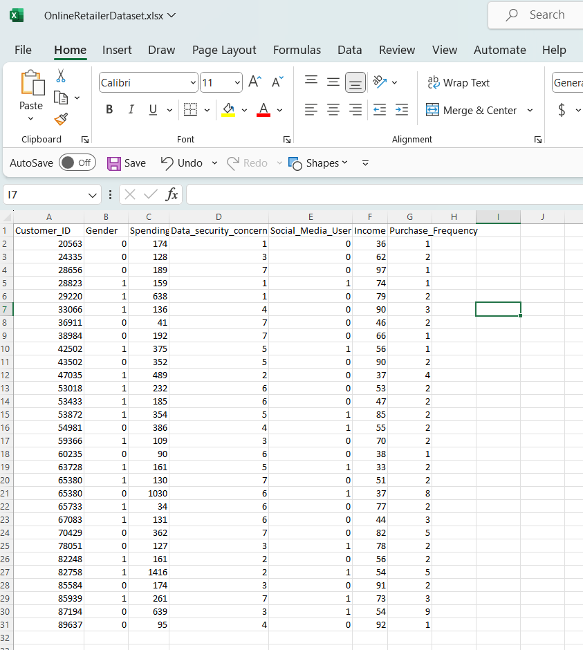 Solved x OnlineRetailerDataset.xlsx ∨ Search File Home | Chegg.com