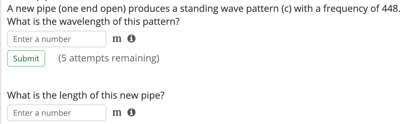 Solved Standing Waves in a Pipe - One End Open One End | Chegg.com
