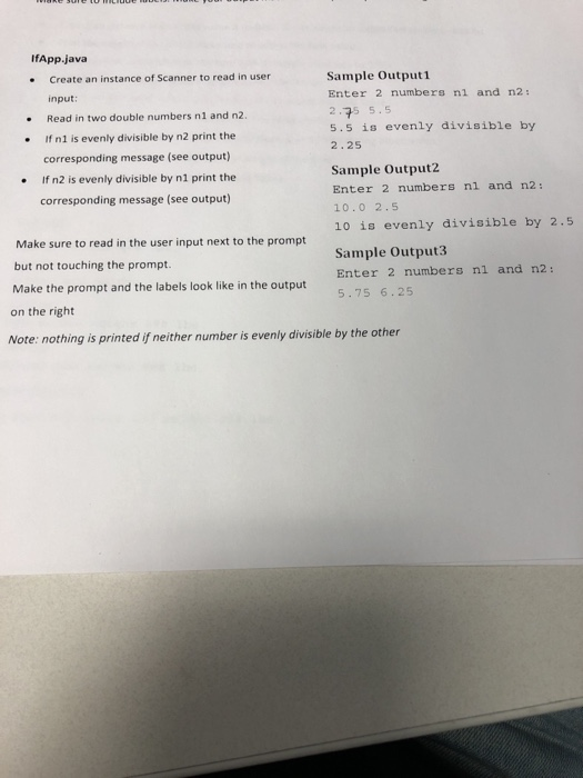 Solved IfApp.java Create an instance of Scanner to read in | Chegg.com