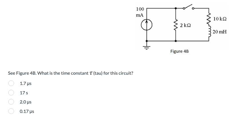 Solved See Figure 4B. What is the time constant τ (tau) for | Chegg.com