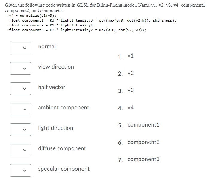 Solved Given the following code written in GL SL for | Chegg.com