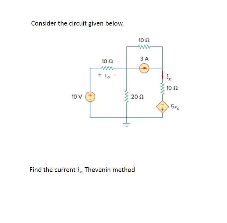 Solved Consider the circuit given below. Find the current ix | Chegg.com