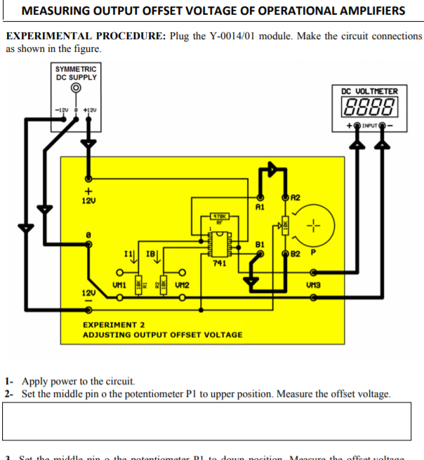 MEASURING OUTPUT OFFSET VOLTAGE OF OPERATIONAL | Chegg.com