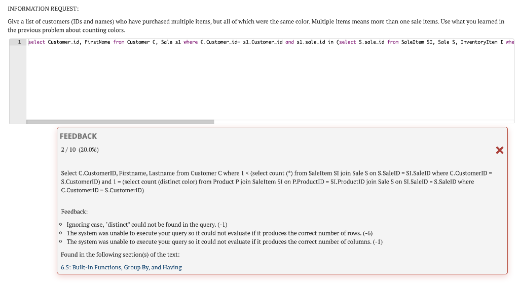 Solved 8 Formulate a single SQL query to produce the | Chegg.com