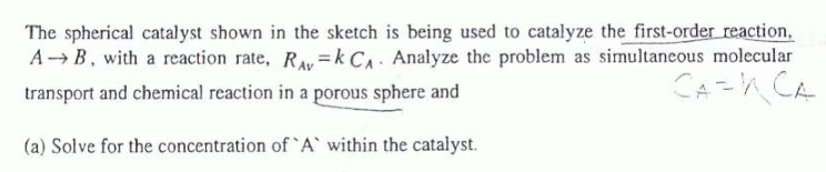 Solved 2R, CA w B The spherical catalyst shown in the | Chegg.com