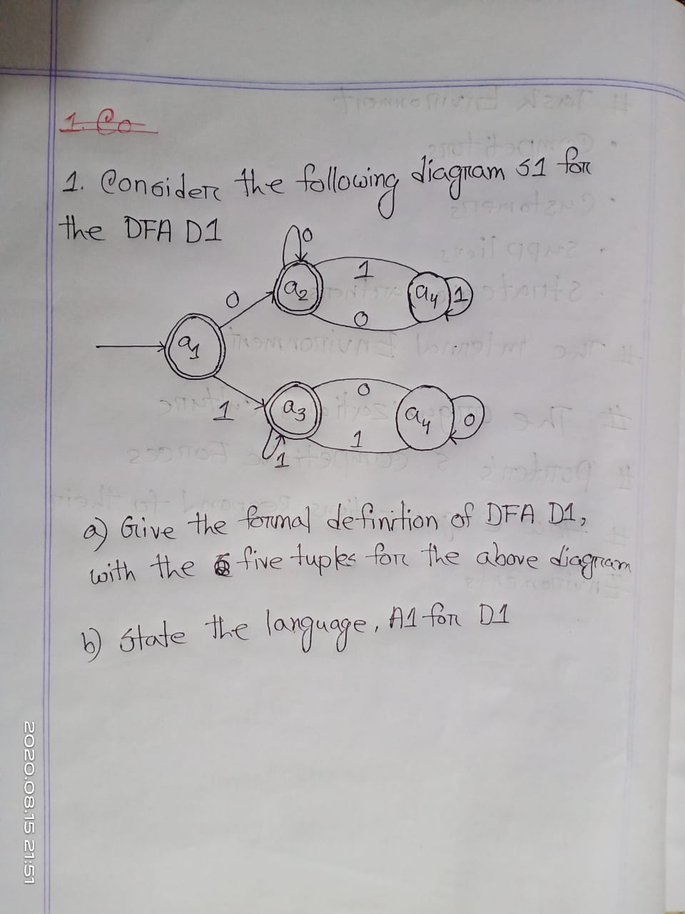 Solved with the ho five tuples for the above diagram 31 for | Chegg.com
