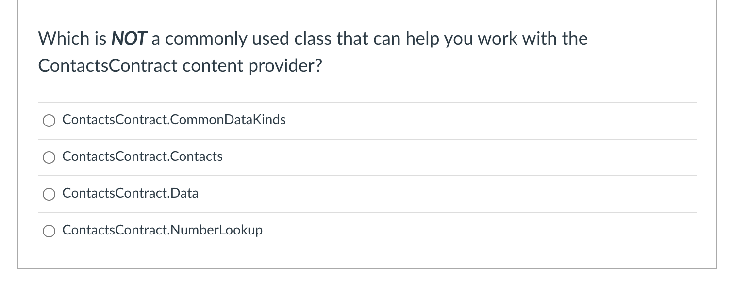 Solved Which is NOT a commonly used class that can help you | Chegg.com