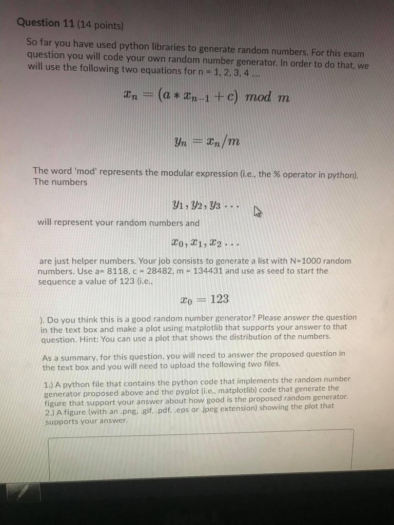 Solved Question 11 (14 points) So far you have used python | Chegg.com