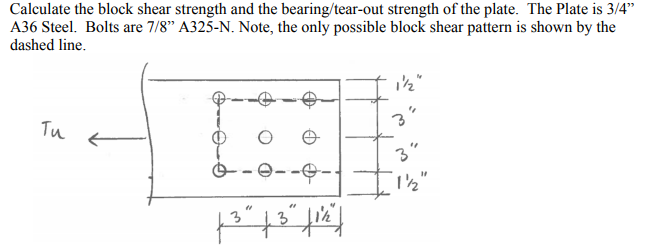 Solved Calculate the block shear strength and the | Chegg.com