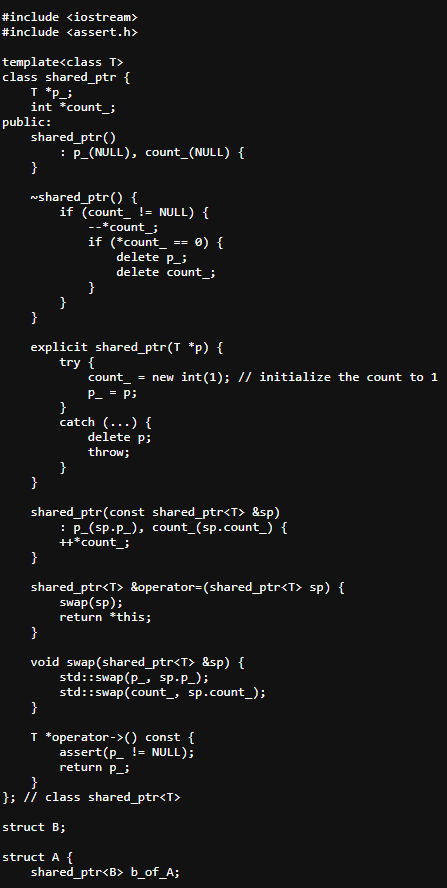 Solved 4. (25 points) Compile and execute smart_pointer.cpp. | Chegg.com