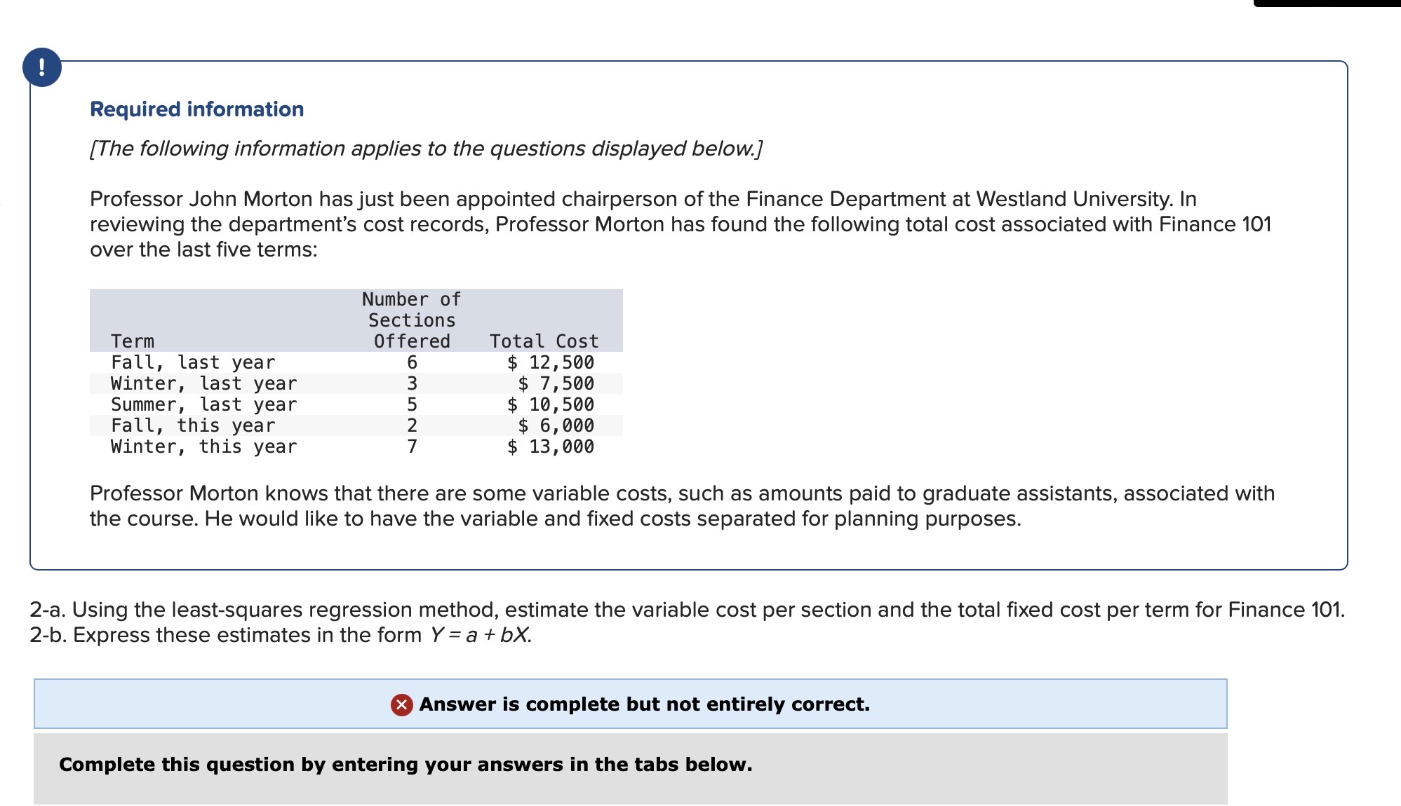 2-a. Using the least-squares regression method, | Chegg.com