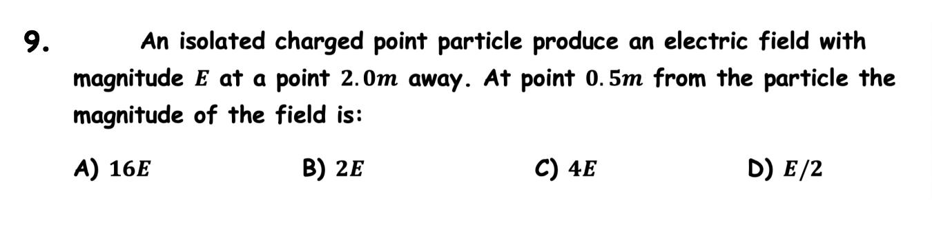 Solved 9 . An isolated charged point particle produce an | Chegg.com