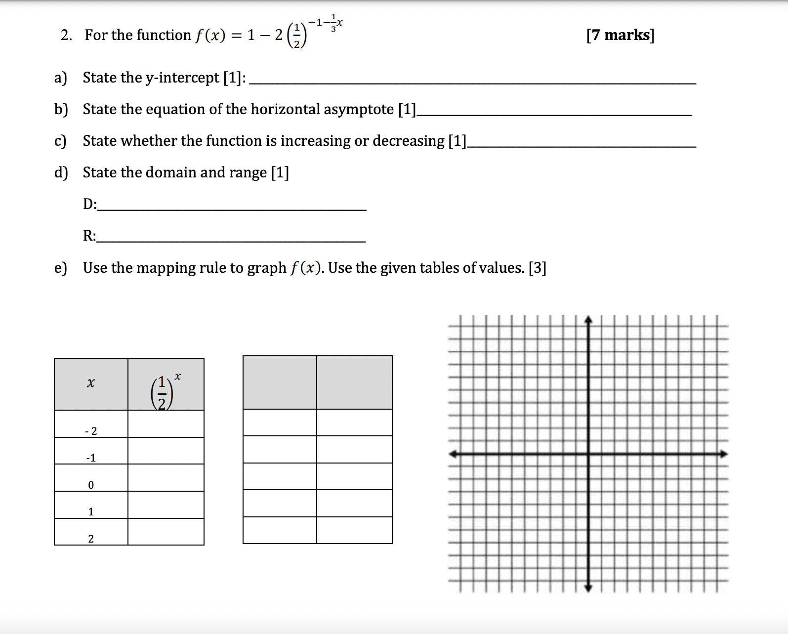 Solved 2. For the function \\( | Chegg.com
