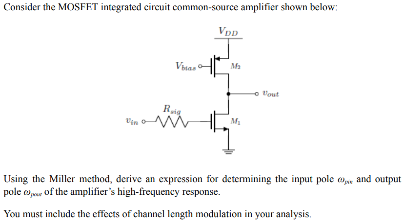 Solved Consider the MOSFET integrated circuit common-source | Chegg.com