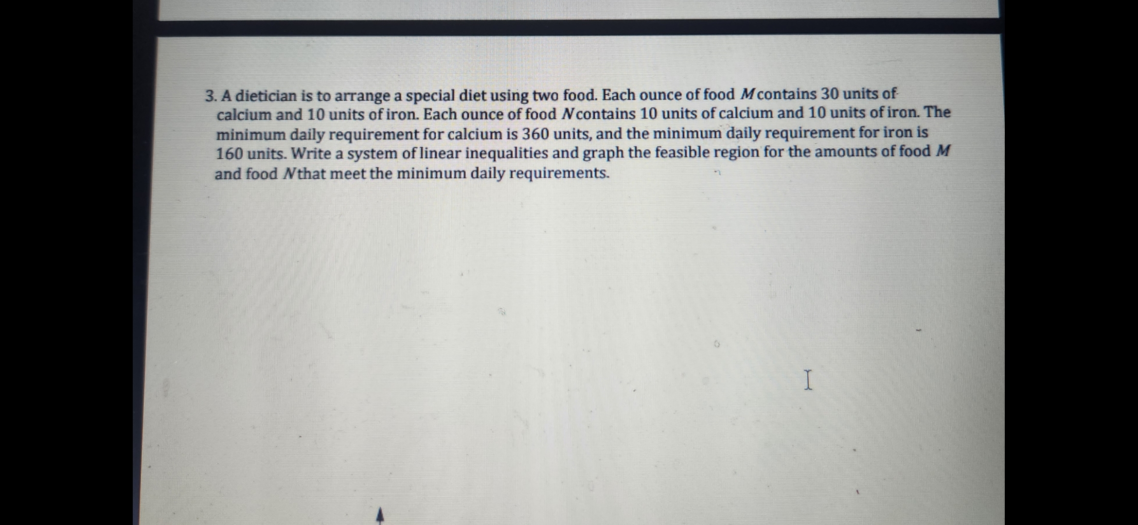 Solved 3. A dietician is to arrange a special diet using two | Chegg.com
