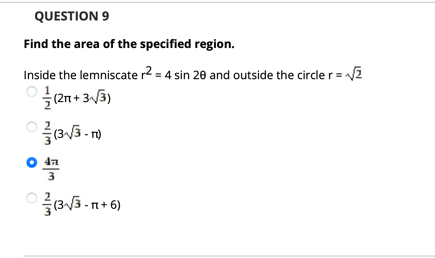 Solved Find the area of the specified region. Inside the | Chegg.com