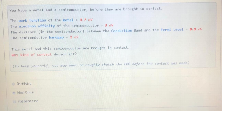 Solved You have a metal and a semiconductor, before they are | Chegg.com