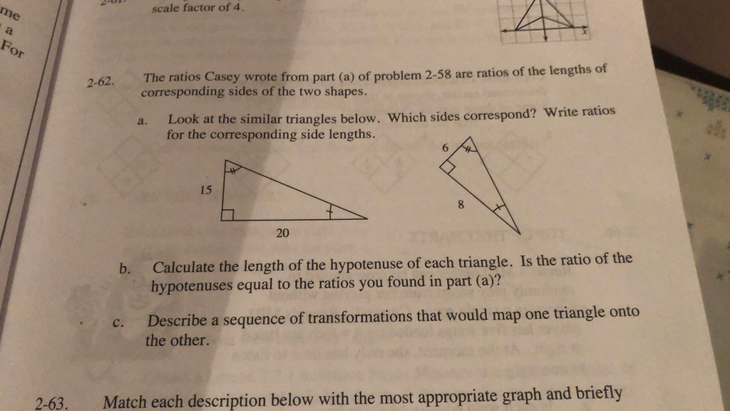 Solved scale factor of 4. me a For 2-62 The ratios Casey | Chegg.com