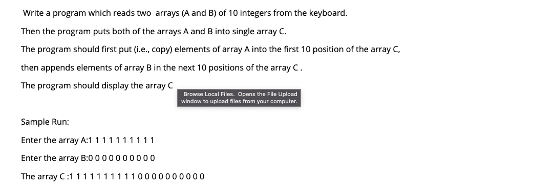 Write a program which reads two arrays (A and B) of | Chegg.com