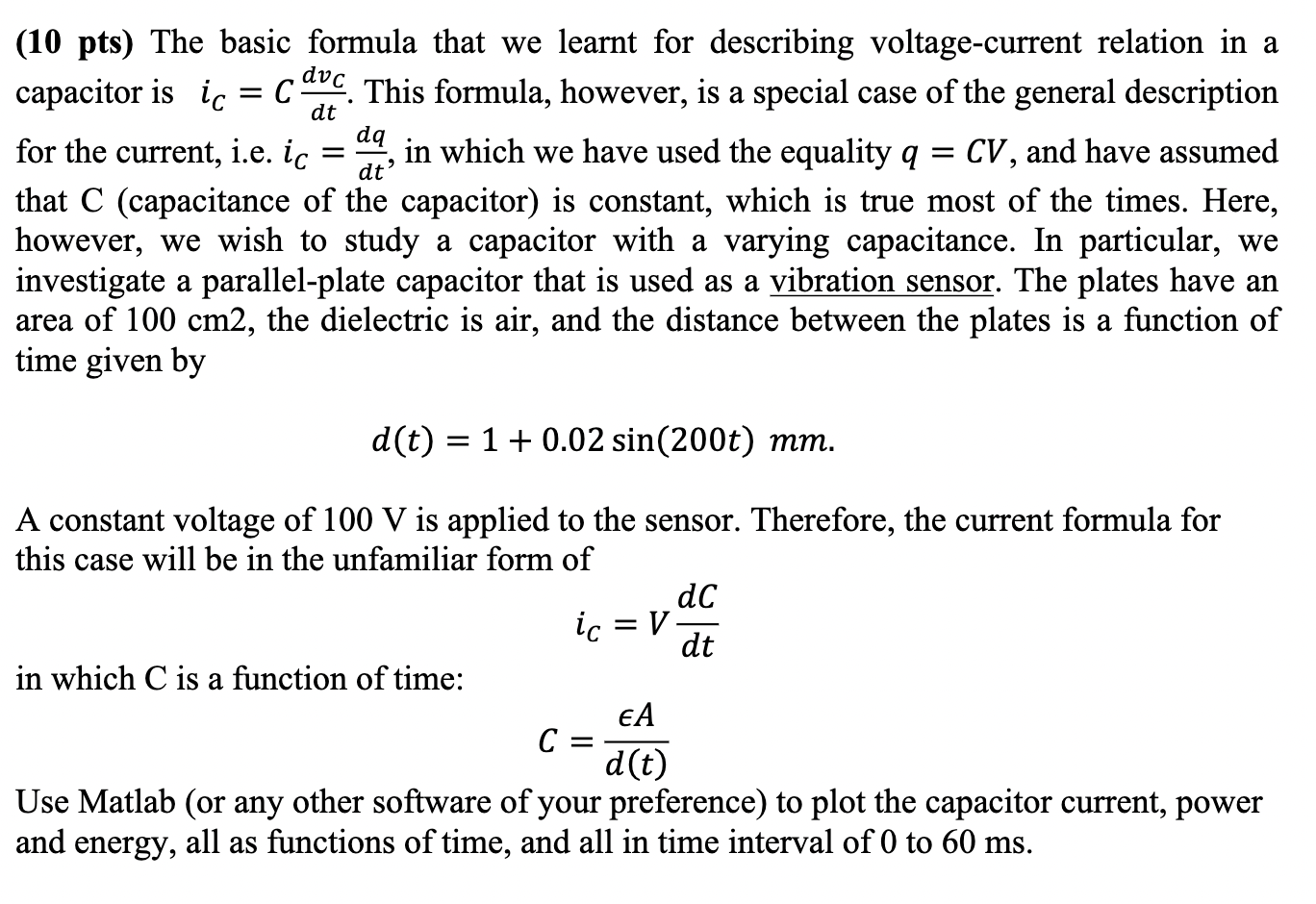 Solved (10 pts) The basic formula that we learnt for | Chegg.com