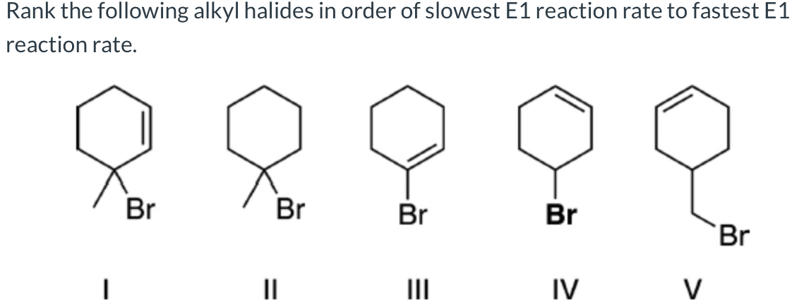 Solved Rank The Following Alkyl Halides In Order Of Slowest Chegg solved-rank-the-following-alkyl-halides-in-order-of-slowest-chegg