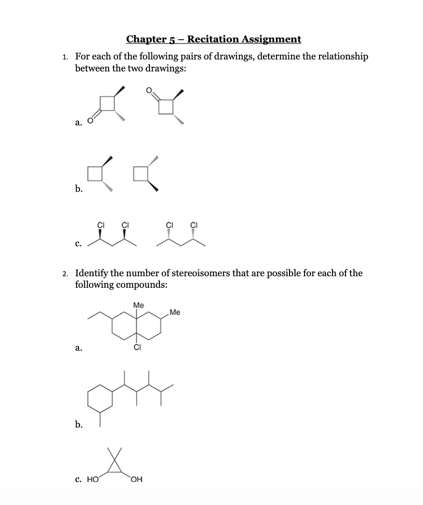 Solved Chapter 5 - Recitation Assignment 1. For each of the | Chegg.com