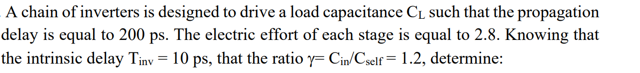 Solved A chain of inverters is designed to drive a load | Chegg.com