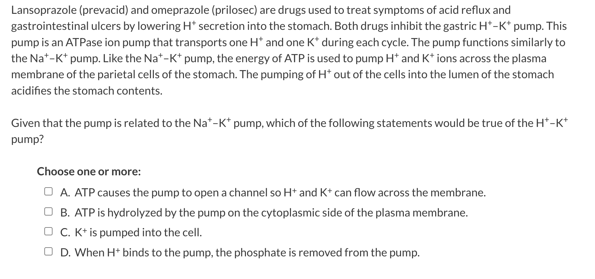 Solved Lansoprazole (prevacid) and omeprazole (prilosec) are | Chegg.com