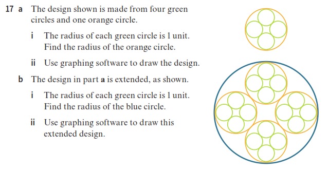 Solved 17 a The design shown is made from four green circles | Chegg.com