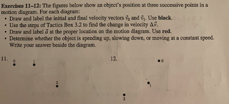 Exercises 11-12: The figures below show an object's | Chegg.com
