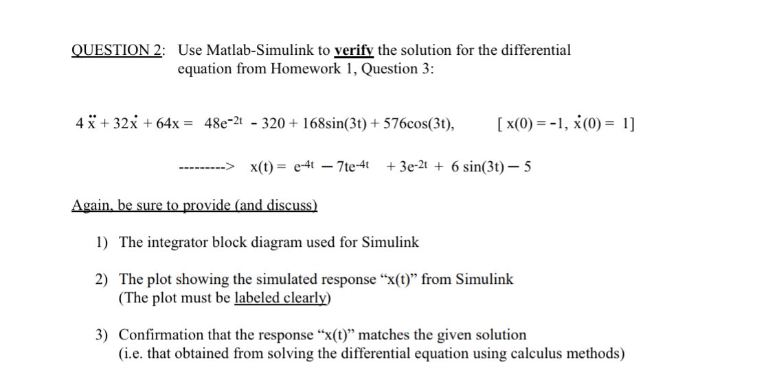 Solved by an EXPERT QUESTION 2: Use Matlab-Simulink to verify the ... Solved by an EXPERT QUESTION 2: Use Matlab-Simulink to verify the ...