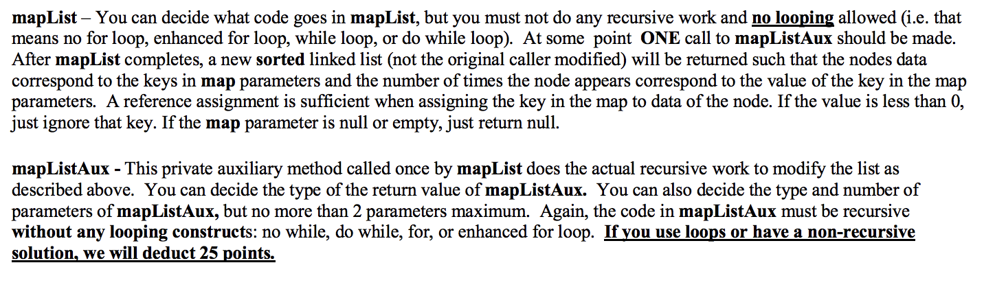 mapList – You can decide what code goes in mapList, | Chegg.com