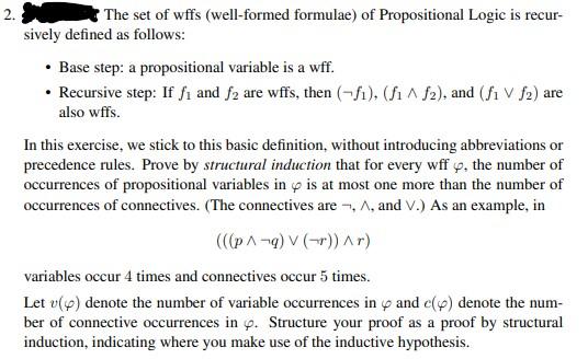 Solved 2. The set of wffs (well-formed formulae) of | Chegg.com