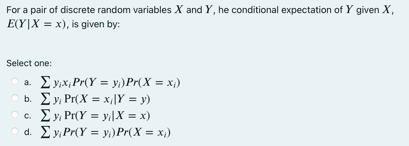 Solved For a pair of discrete random variables x ﻿and Y, ﻿he | Chegg.com