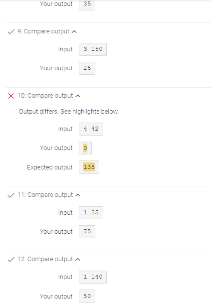 Solved I got one of the outputs in my code incorrect and | Chegg.com