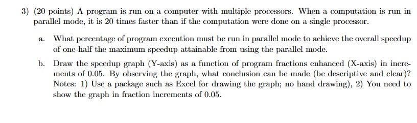 Solved 3) (20 points) Λ program is run on a computer with | Chegg.com