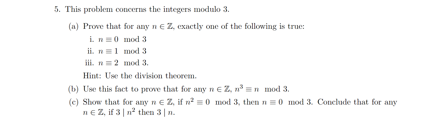 Solved P5This problem concerns the integers modulo 3 .(a) | Chegg.com