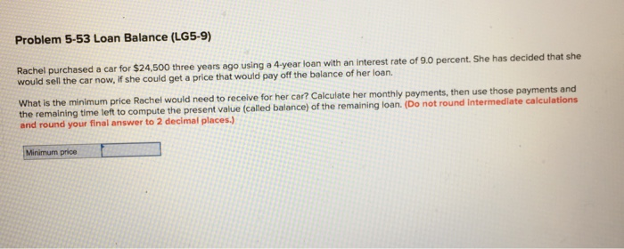 Solved Problem 5-53 Loan Balance (LG5-9) Rachel purchased a | Chegg.com