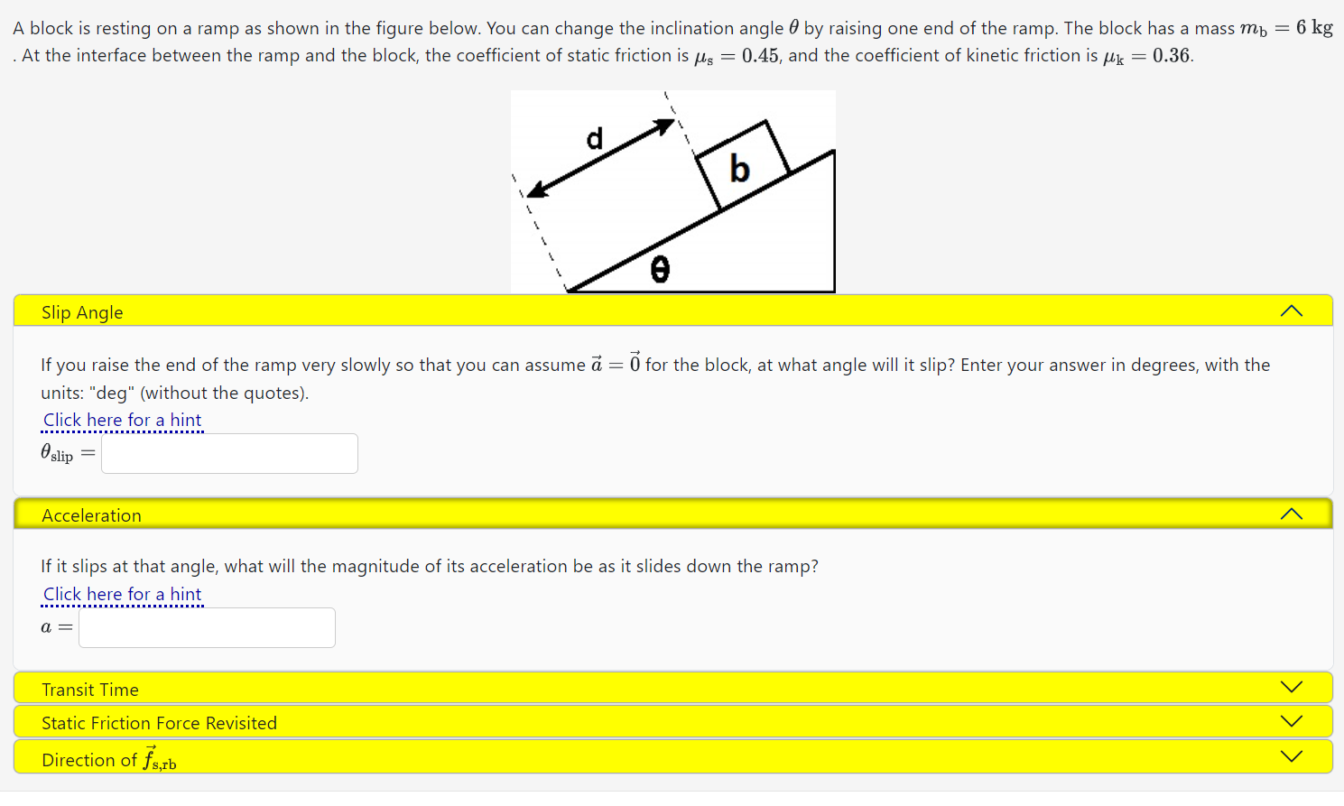 Solved A block is resting on a ramp as shown in the figure | Chegg.com