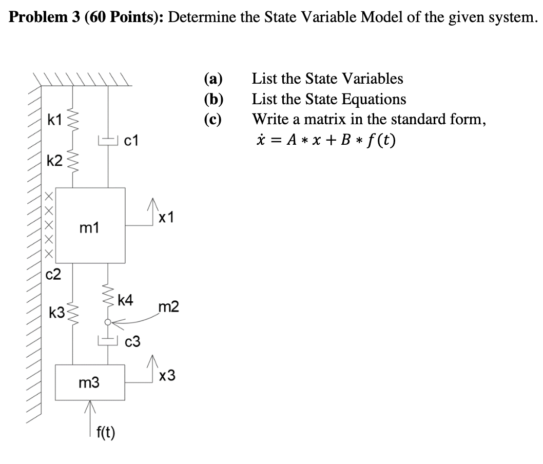 Solved Problem 3 (60 Points): Determine the State Variable | Chegg.com