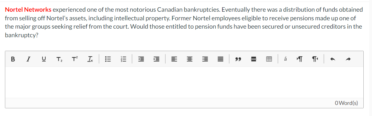 Solved Nortel Networks experienced one of the most notorious | Chegg.com