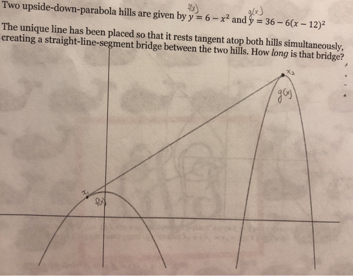 Solved AC) Two upside-down-parabola hills are given by y , | Chegg.com