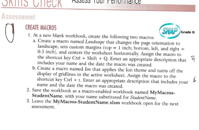 Solved CREAIE MACROS 1. At a new blank workbook, create the | Chegg.com