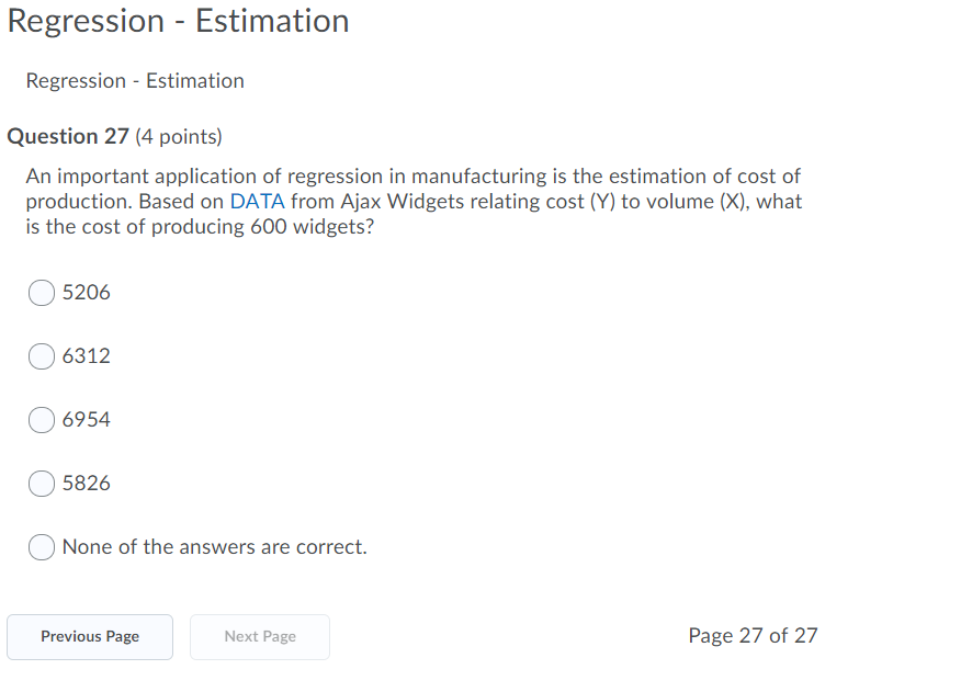 Solved Regression - Estimation Regression - Estimation | Chegg.com