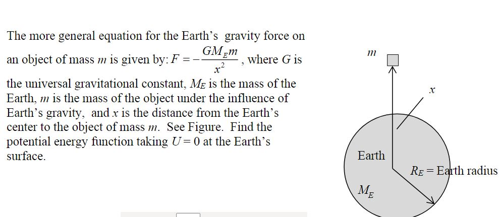 Solved 1 The more general equation for the Earth's gravity | Chegg.com