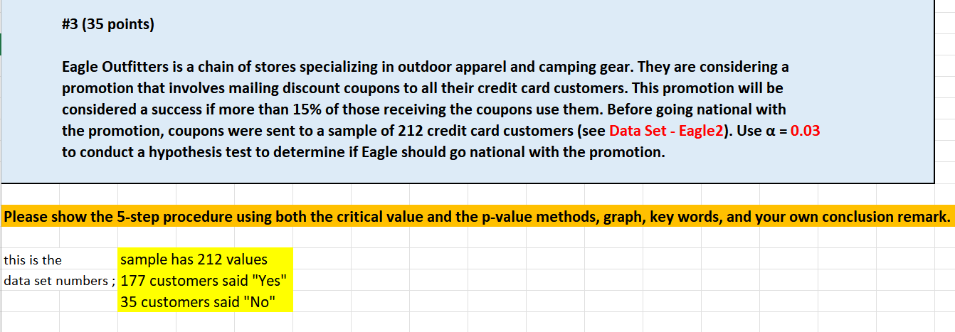 Solved \#3 (35 points) Eagle Outfitters is a chain of stores | Chegg.com