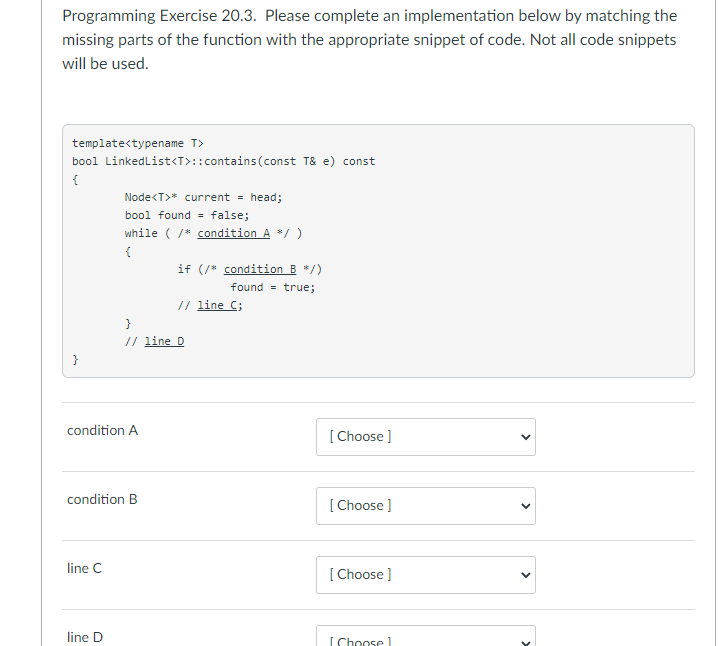 Solved Programming Exercise 20.3. Please complete an | Chegg.com