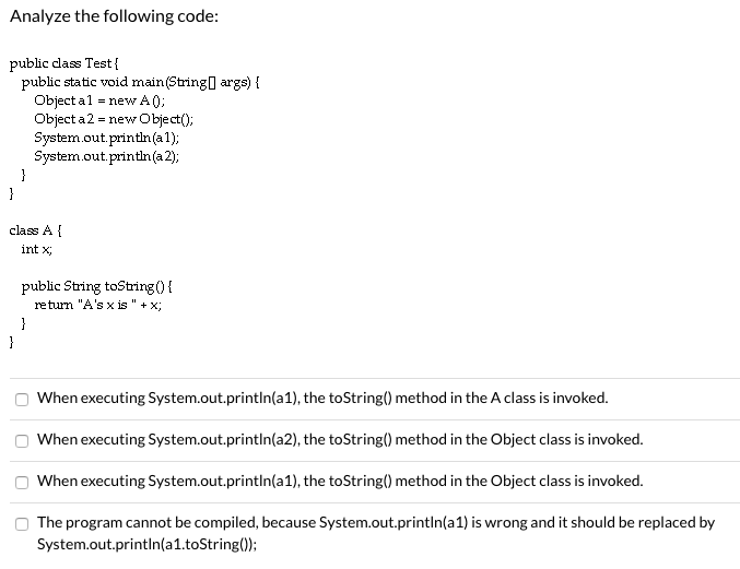 Solved Analyze the following code: public class Test{ public | Chegg.com