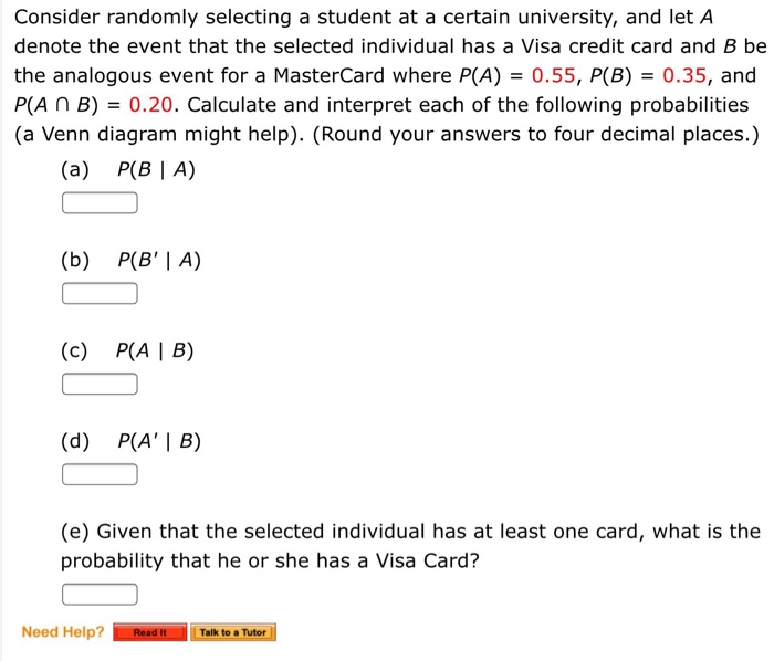 Solved Consider randomly selecting a student at a certain | Chegg.com